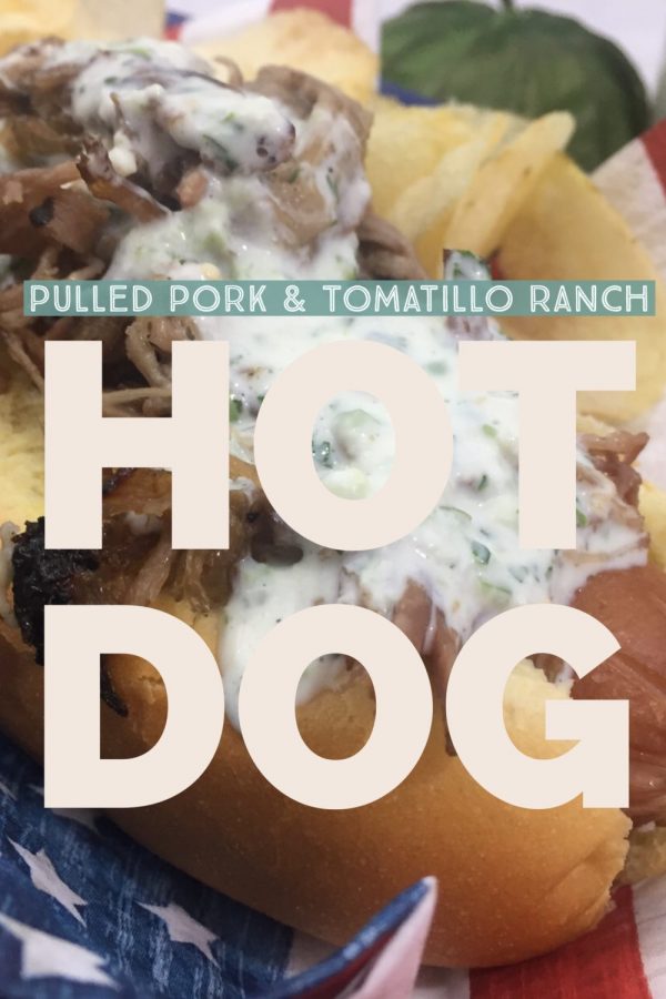 Pulled Pork & Tomatillo Ranch Hot Dog