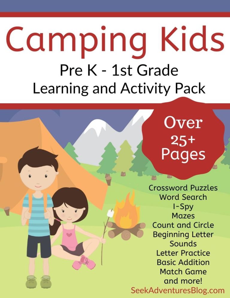 Kids Camping Activity Pack for PreK - 1st Grade | Seek Adventures Blog