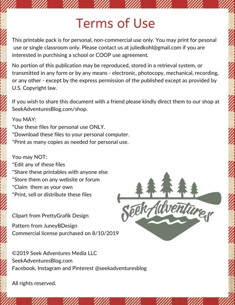 Kids Camping Activity Pack for PreK - 1st Grade | Seek Adventures Blog