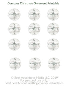 Compass Christmas Ornament Compass Face Printable | Seek Adventures Blog