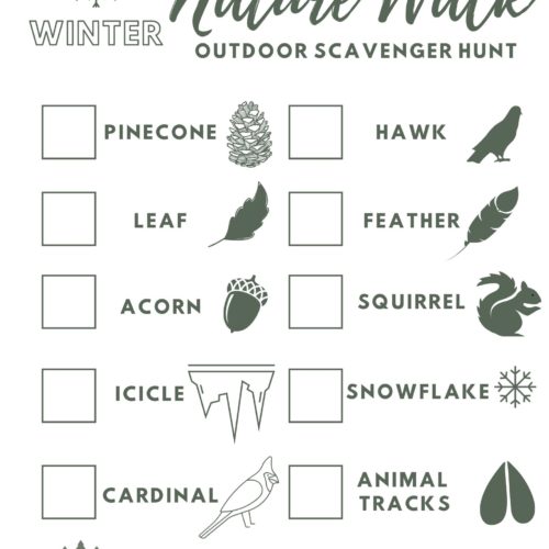 Winter Nature Walk Outdoor Scavenger Hunt | Seek Adventures Blog