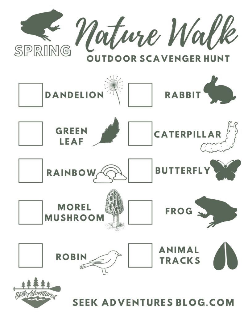 Spring Nature Walk Outdoor Scavenger Hunt | Seek Adventures Blog